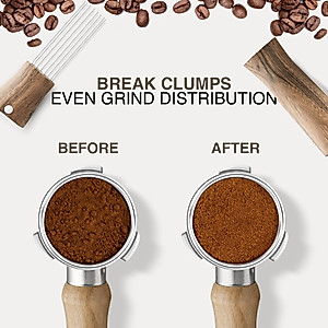 WDT Tool Espresso Stirrers - Coffee Distributor Barista Tools - Espresso Needle Distribution Tool for Coffee Accessories Kit - Walnut Wood Gifts for Coffee Lovers (Large)