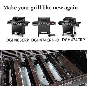 GOKOTASA Grill Heat Plate Replacement for Dyna-Glo DGH485CRP,DGH474CRP, Heat Plates for Dyna-Glo 4 Burner Grill, Porcelain Steel Heat Plate, 5 Pack