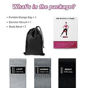 KANGFITER Fabric Resistance Bands for Working Out, 3 Level Non-Slip Booty Bands for Women and Men, Loop Exercise Bands Set for Leg and Glutes, Hip Elastic Bands for Home and Gym Fitness, Yoga, Pilates