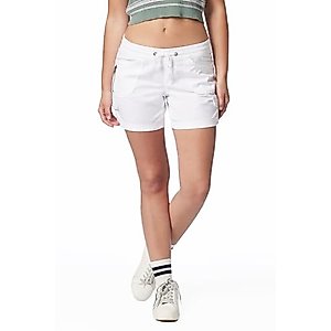 Unionbay Women's Christy Stretch Knit Waist Convertible Short, White, Large