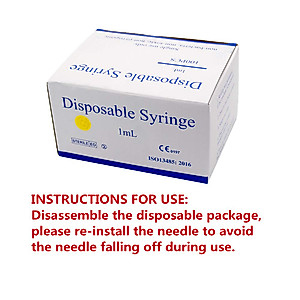 1ml 25G Syringe with Needle,Disposable Sterile Syringe 100pcs