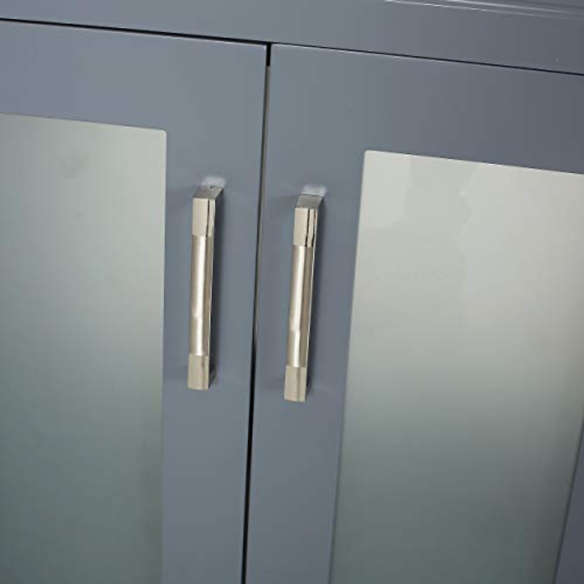 GDFStudio Contemporary 48" Wood Single Sink Bathroom Vanity with Marble Counter Top, Gray with Carrara White Marble