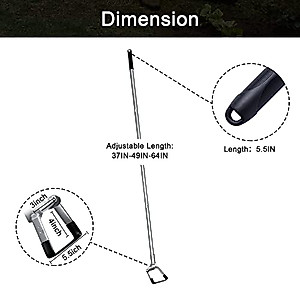 NAMAII 5.3FT/64 INStirrup Hoe Garden Tool, Scuffle Loop Hula Hoes with Adjustable 35-49-64 in Length Bar, Triangle Carbon Steel Head for Gardening, Weeding, Cultivator