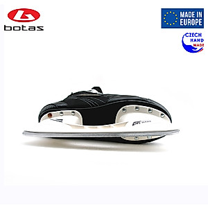 Botas - DRAFT 281 - Men's Ice Hockey Skates | Made in Europe (Czech Republic) UPGRADED Blades: GRAF COBRA 2000 | Color: Black, Size Adult 16