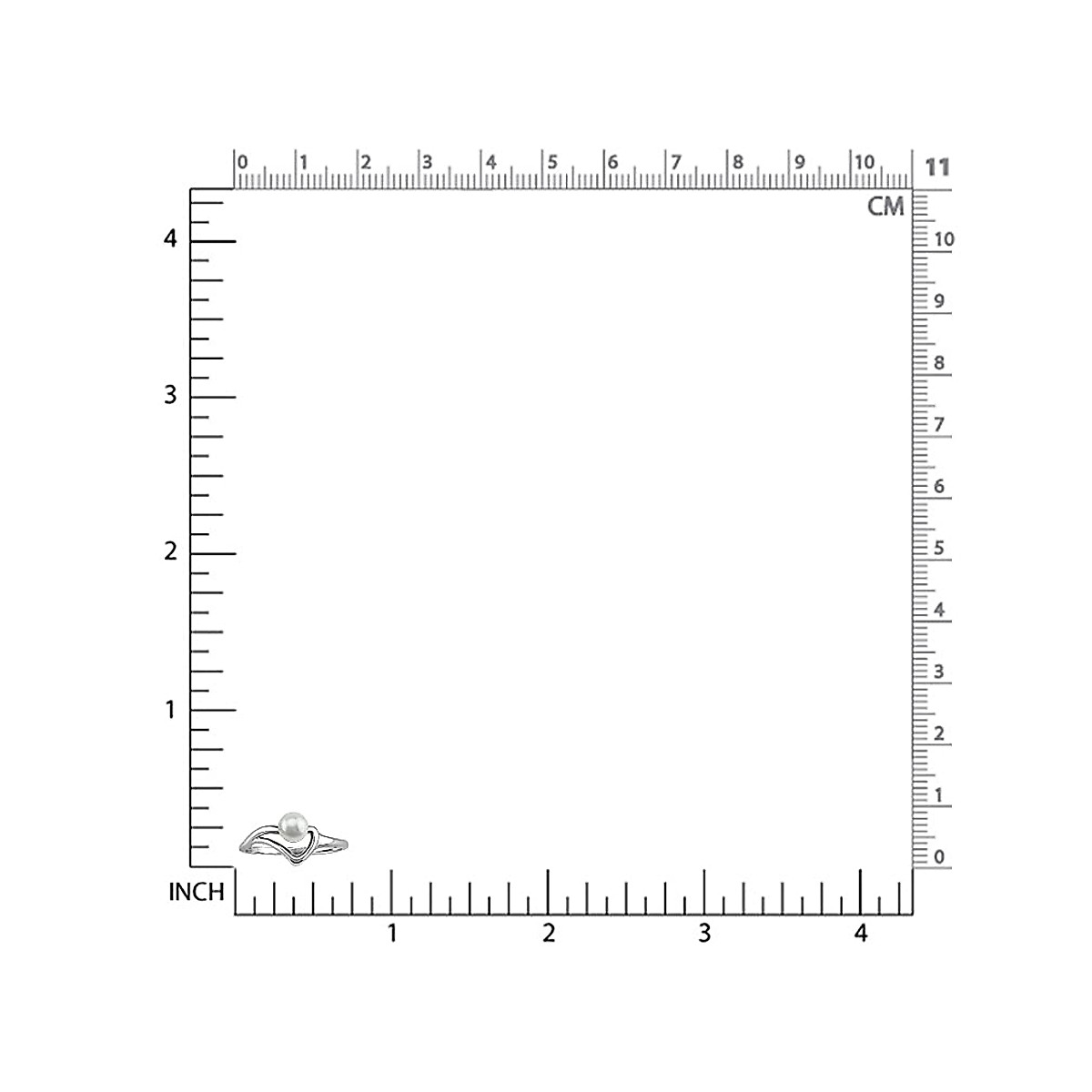 Silvershake White Cultured Freshwater Pearl 925 Sterling Silver Minimalist Solitaire Ring Size 6