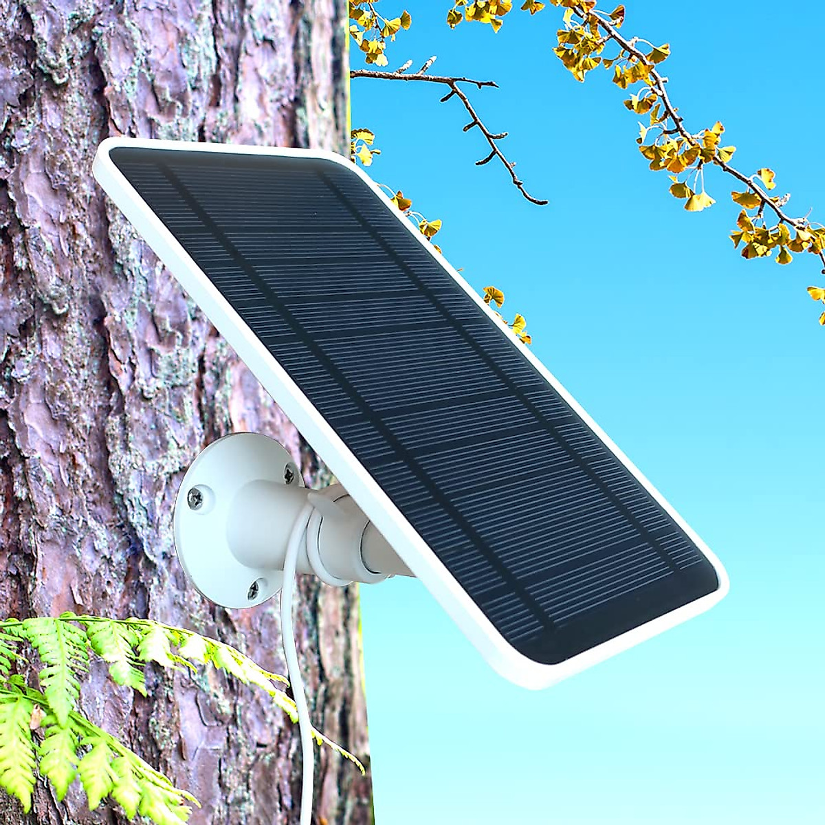 DIANMU Solar Panel for Arlo Essential 2k (2nd Generation), EufyCam 3C/2C Pro/2 Pro/E/SoloCam E40/E20, with 13FT Weatherproof Cable & Aluminum Alloy Mount (1 Pack)