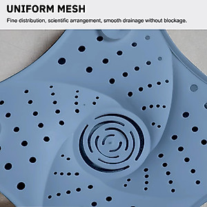 Prevent Blockage, Silicone Floor Drain Filter, Built-in Suction Cup Bathtub Drain Cover, Easy to Install Suitable for Bathroom Bathtub Kitchen Blue Four Pack