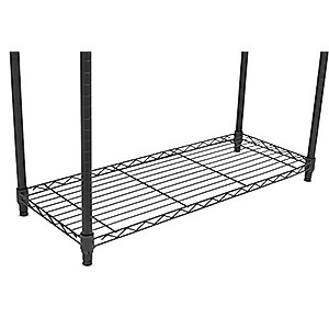 Internet's Best 4-Tier Wire Shelving - Flat Black - Heavy Duty Shelf - Wide Adjustable Rack Unit - Kitchen Storage