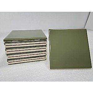 Daltile, Avocado Green Ceramic Tile 4.25 in Shower Bathroom Kitchen Backsplash Mosaic Subway Square 4x4 Boxes 10 Piece Packs