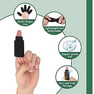 Luguiic Finger Ice Sleeves 10 Ice Packs for Fingers, Thumbs & Toes Hot Cold Therapy for Arthritis, Tendinitis, Trigger Finger and Swollen Finger