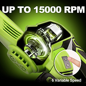 YOUGFIN Leaf Blower Cordless with Battery and Charger, 160CFM Battery Powered Electric Blowers for Lawn Care, 6 Speed Mode Small Rechargeable Leaf Blower Lightweight for Seniors (21V)