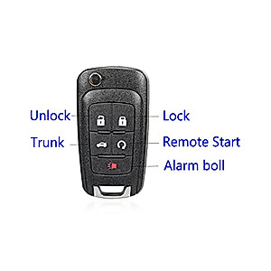 Key Fob Keyless Entry Remote Replacement for Chevy Malibu Cruze Sonic Camaro Equinox Impala GMC Terrain Buick Lacrosse Regal Verano Encore and Other Vehicles That Use FCC: OHT01060512