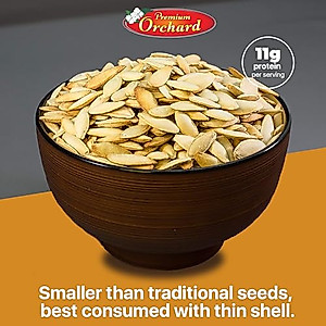 ROASTED PUMPKIN SEEDS to Eat in Shell by Premium Orchards MIXED NUTS - Salted with Sea Salt - Non-GMO Vegan Fresh Healthy Snacks/ - Great source of Plant Protein, Zinc, Magnesium & Iron - 1 Bag
