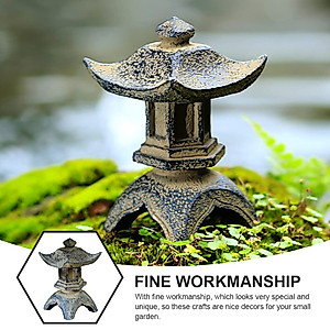 Yardwe Miniature Pagoda Statue Zen Garden Pagoda Mini Pavilion Pagoda for Chinese Japanese Micro Landscape Plant Pot Bonsai Aquarium Decoration