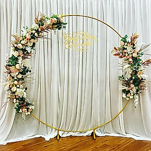 LANGXUN Φ7.2ft Gold Balloon Arch kit, Circle Metal Party Decoration, for Birthday Party Decoration, Wedding Decoration, Graduation Decorations and Baby Shower Photo Background Decoration