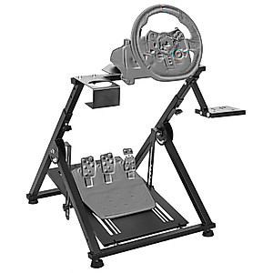 Hottoby racing steering wheel adjustable fits for Logitech and Thrustmaster, steering wheel, pedals and handbrake not included