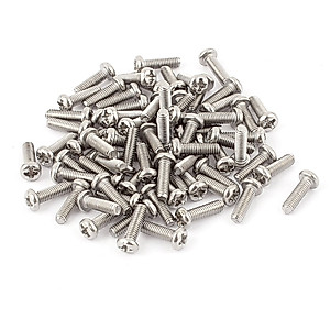 uxcell M3 x 10mm 304 Stainless Steel Cross head Phillips Pan Head Screws Bolt 60pcs