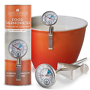Kitchen Food Thermometer | Protective Case | Meat BBQ Poultry Dairy and Canning | Calibrated