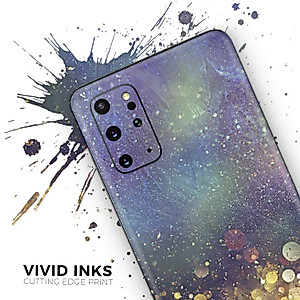 DesignSkinz Unfocused Multicolor Gold Sparkle Protective Vinyl Decal Wrap Skin Cover Compatible with The Samsung Galaxy S20 (Screen Trim & Back Glass Skin)