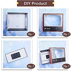 Weewooday Retro TV Amplifier 3D Mobile Phone Screen Magnifier Portable Retro TV Phone Holder Mini TV Cell Phone Holder Foldable Holder Stand for Most Smartphone Movie Video