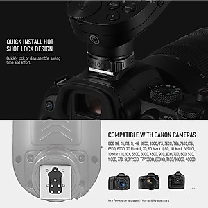 NEEWER Upgraded QPRO-C TTL Wireless Flash Trigger Compatible with Canon 1/8000s HSS Large Screen Slanted Design 5 Group 9 Customizable Functions for Q4 Q3 Z2 Z1 Z760 NW760 S101-300W PRO/400W PRO