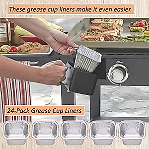 WAITCOOK 24-Pack Griddle Grease Cup Liner Replacement Parts for Blue Rhino 4-Burner Liquid Propane Flat Top Grill and 4 Burner Razor griddles
