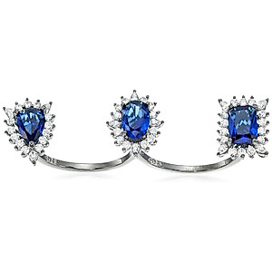 Noir Jewelry Diana Double Ring, Size 7