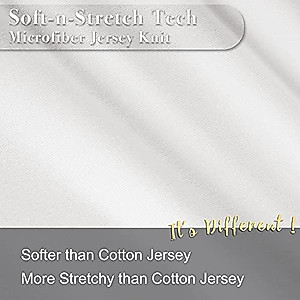 2-Pack Jersey Knit Pillow Cases Standard/Queen - Ultra Soft T-Shirt Like White Pillowcases Microfiber Blend - Envelope Closure Queen or Standard Size Set of 2, White