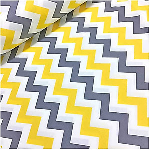 Handywa - 100% Cotton 2 Pack Fitted Crib Sheet Set for Baby and Toddler Bed Mattresses - Yellow Gray Construction Trucks and Chevron for Boy Nursery