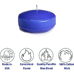 CandleNScent Unscented Floating Candles | Large 2 Inch - Fits in 2 Inch Vase and Above | Navy Blue | Floats On Water | Pack of 12