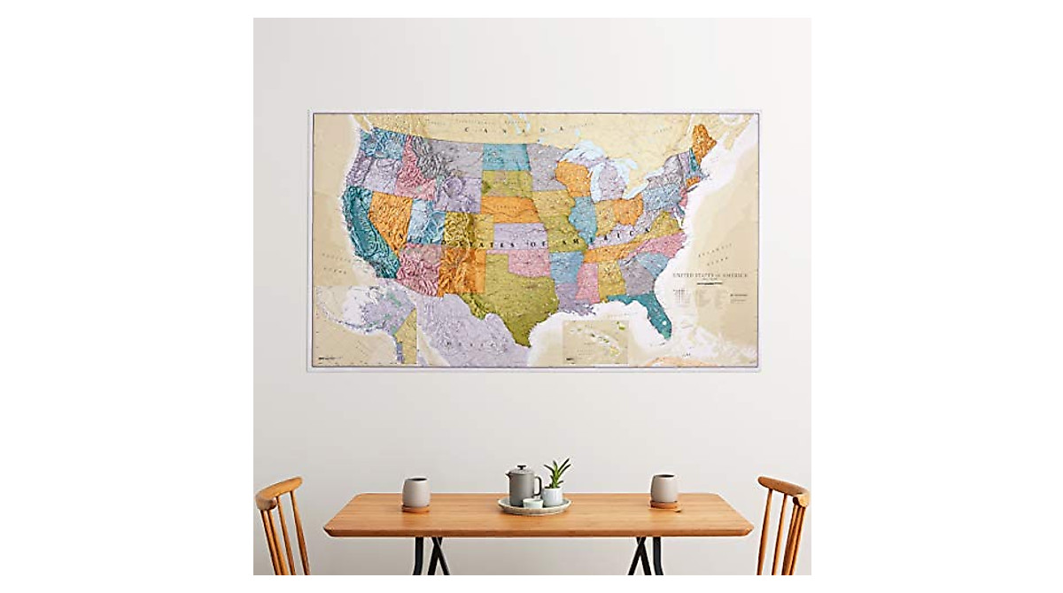 Giant Classic USA Map - 46 x 80 Inches Poster