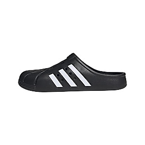 adidas Unisex Adilette Clogs Slide Sandal, Core Black/White/Core Black, 14 US Women/13 US Men