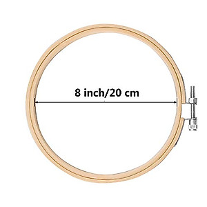 GIEMSON Embroidery Hoop 12 Pieces 8 Inch Round Embroidery Hoops Bamboo Circle Cross Stitch Hoop for Embroidery and Art Craft Sewing