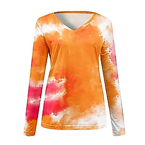 Women's Casual Long Sleeve Tunic Tops Spring Tshirt Blouses Flannel Shirts for Women Pink Purple