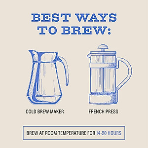 Bizzy Organic Cold Brew Coffee | Dark & Bold Blend | Coarse Ground Coffee | Dark Roast | Micro Sifted | Specialty Grade | 100% Arabica | 1 LB