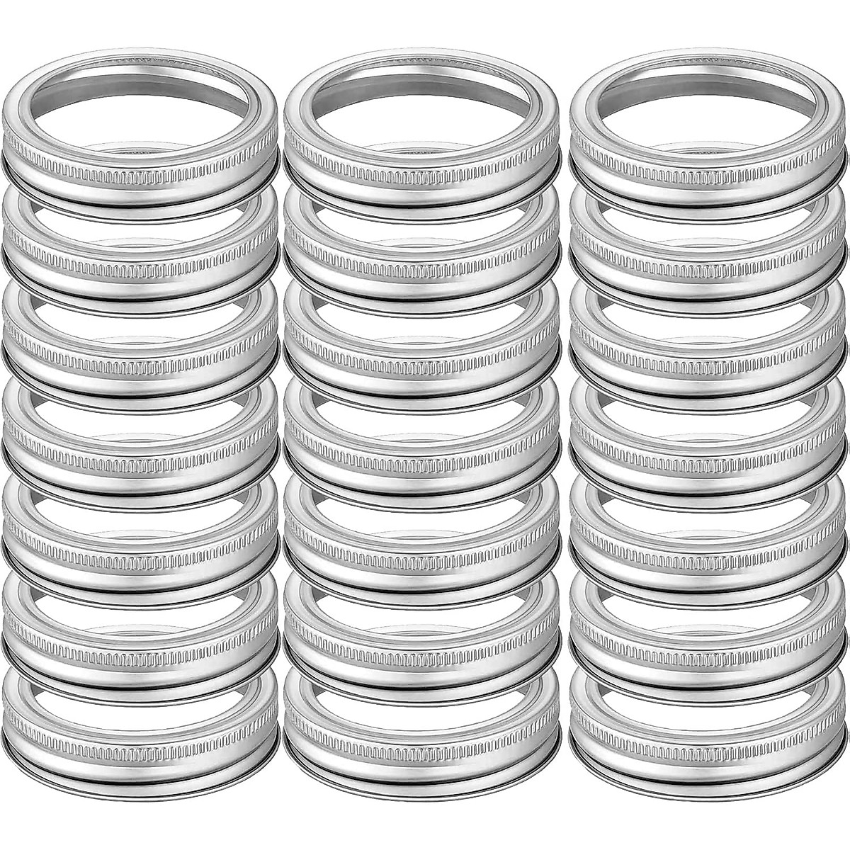 60Pcs Wide Mouth Mason Jar Canning Rings, Replacement Rings or Tops Durable & Rustproof Tinplate Metal Bands/Rings for Mason Jar (Silver/87 MM)