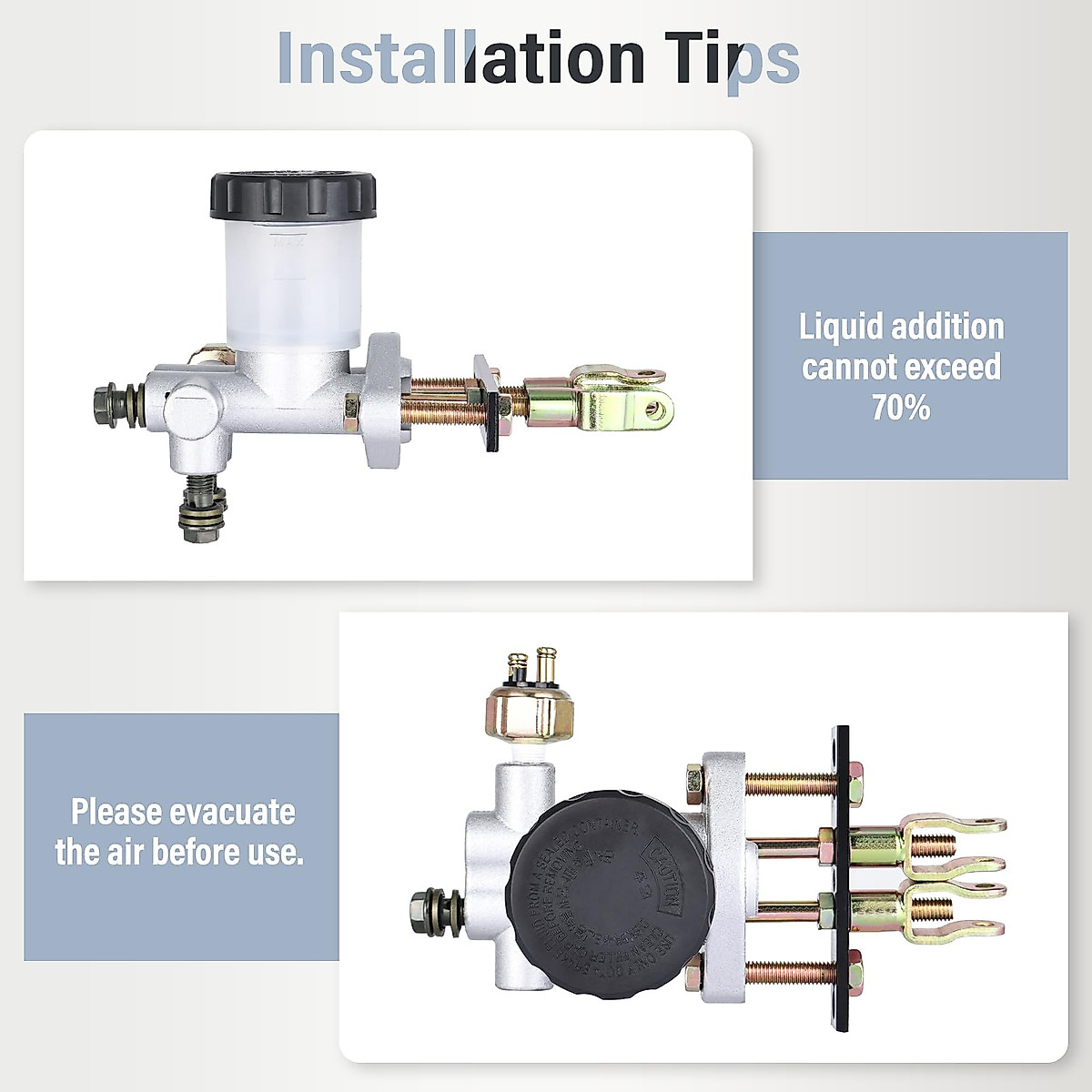 AuInLand Hydraulic Brake Master Cylinder, Go Kart Master Cylinder, for 90cc 110cc 125cc 150cc 200cc 250cc Go Kart