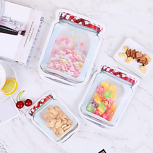 100 Pieces Mason Jar Bottle Ziplock Bag Creative Zipper Packaging Bag Food Storage Stand Up Pouch Bags (4.25x6.06 Inch)