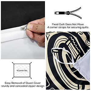 Zhh Duvet Cover Queen Bedding 3 of Set - 3D Digital Butterfly Quilt Cover with 4 Corner Belts, Soft Breathable, Black