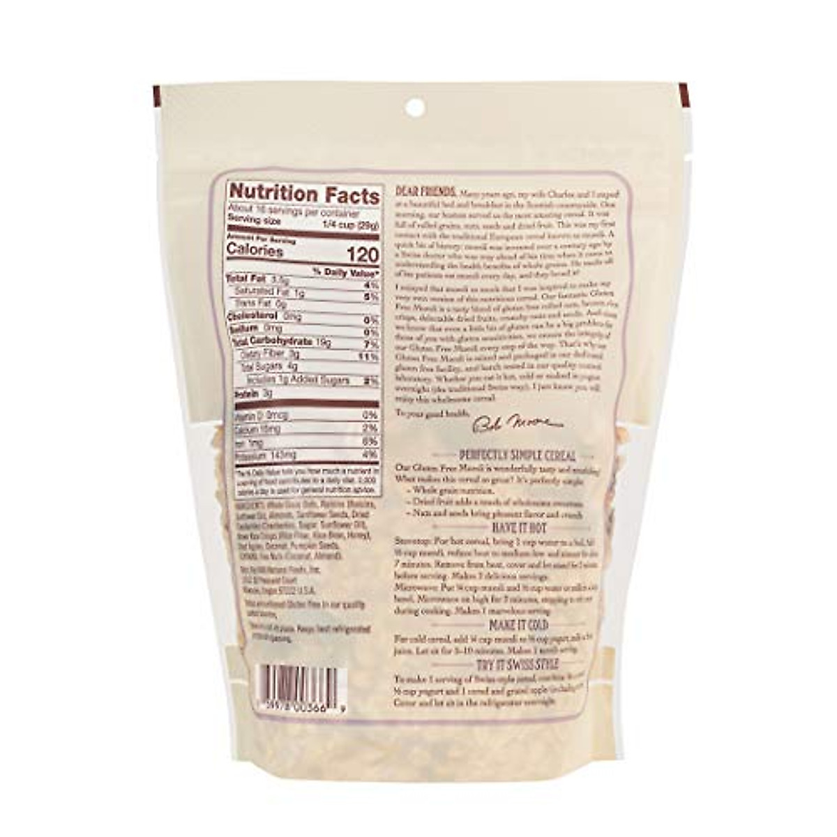 Bob's Red Mill Gluten Free Muesli Cereal, 16-ounce (Pack of 4)