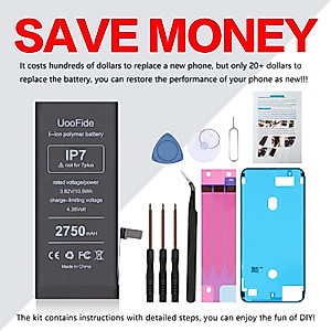 Upgraded Battery Compatible with iPhone 7 (4.7"), High Capacity Replacement Battery iPhone 7 Battery A1660 A1778 A1779 with Professional Repair Tools Kit