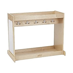 ECR4Kids Streamline Toddler Dress-Up Island, Costume Organizer, Natural