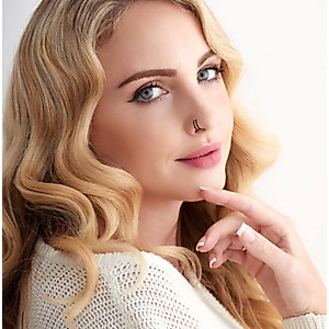 Tanreeqee 18G Double Nose Ring for Single Piercing Stainless Steel Left and Right Double Hoop Nose Ring Spiral Nose Hoops Double Nose Ring for Women Men ((G 5pcs))