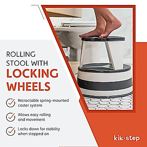 Cramer Kik Step Steel Step Stool - Two Step Stool, Holds 350 lbs (White)