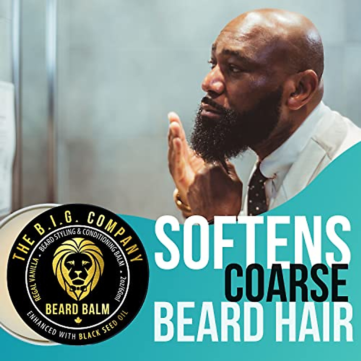 B.I.G. Company Beard Balm for Men - Light Weight Beard Wax with Good Hold, Styling, Control and Deep Conditioning of Beard Hair - Promotes Natural Beard Growth