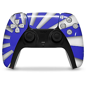 WraptorSkinz Skin Wrap compatible with Sony PS5 DualSense Controller Rising Sun Japanese Flag Blue (CONTROLLER NOT INCLUDED)