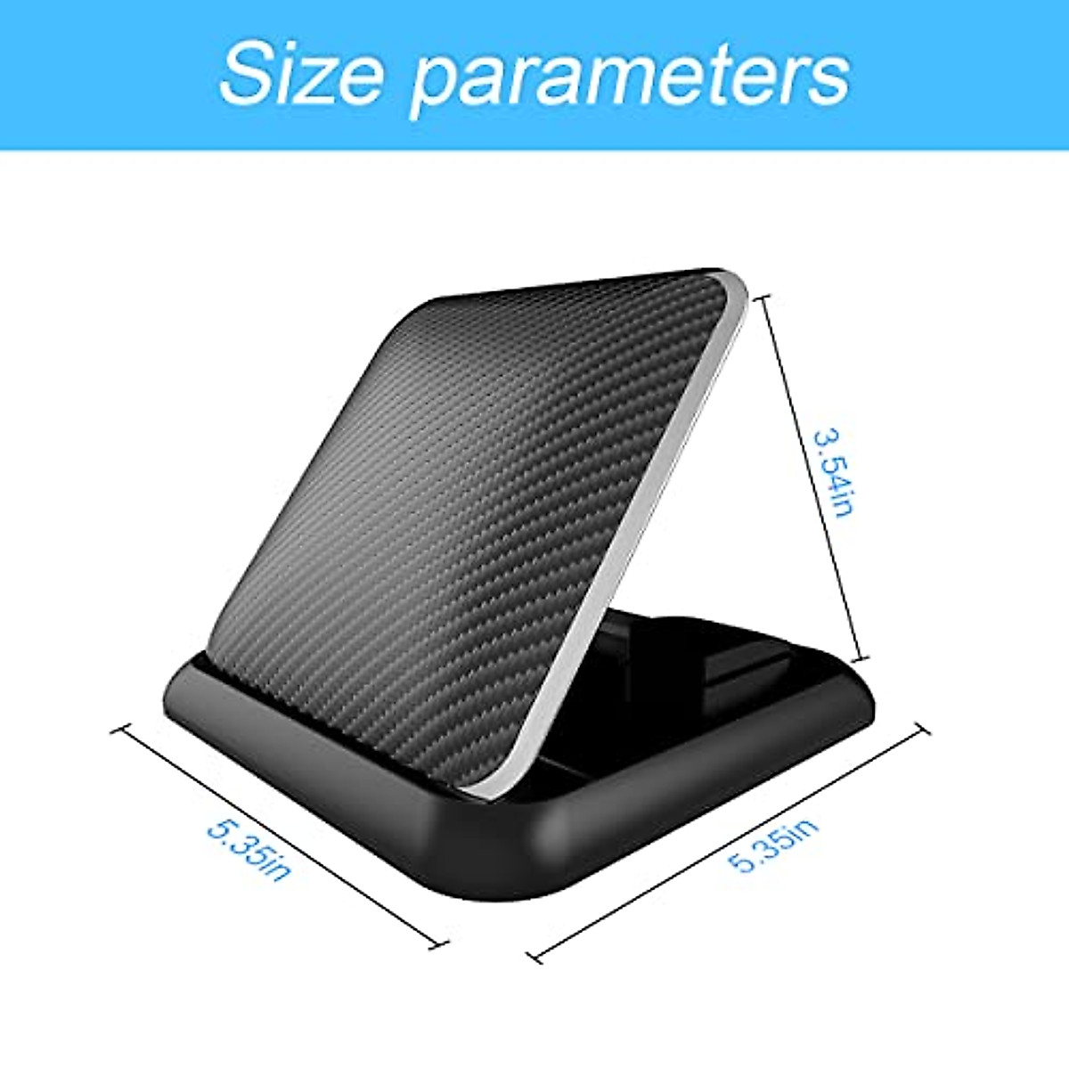 Car Phone Holder Mount, Silicone Carbon Fiber Pattern Car Phone Mount for Automotive Dashboard, Universal for iPhone Pro Max SE XS XR Plus, Samsung Galaxy & All Cellphones