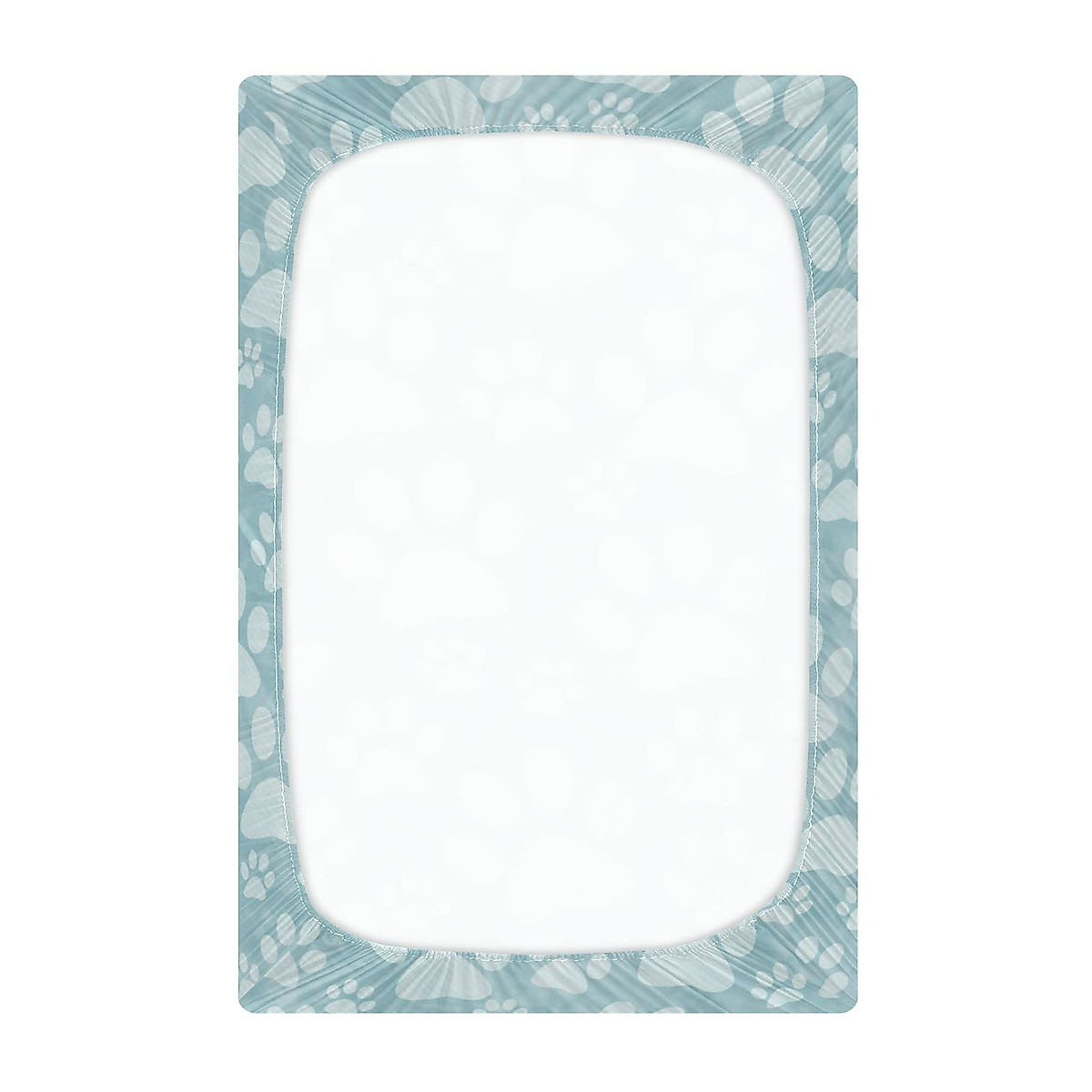 Doggy Paw Print Baby Crib Sheets Soft Toddler Bed Sheets Breathable Mattress Cover Toddler Sheets for Boys Girls Nursery Stroller Crib Mattress, 52 * 28 * 9in