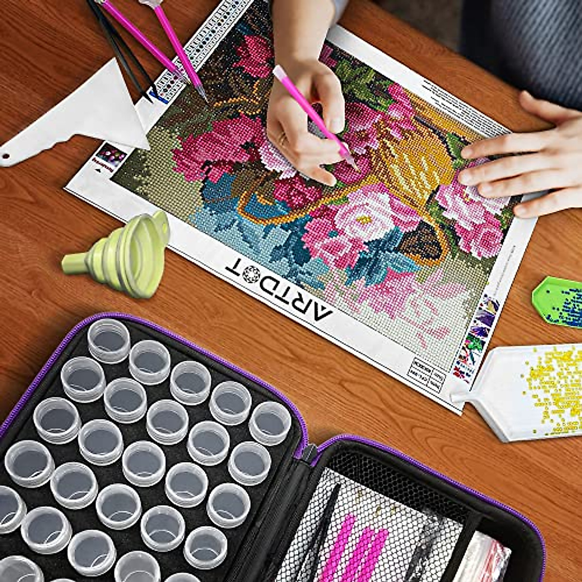 ARTDOT Diamond Painting Accessories for Diamond Art Kits, A4 Light Board and 30 Slots Diamond Painting Storage Containers
