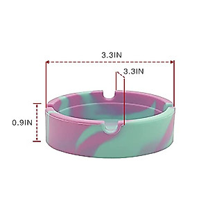 Silicone Ashtray,Hitsuki 3Pcs Unbreakable Outdoor Cool Ash Tray Sets for Weed,Withstand High Temperature Cigar Ashtrays for Outside,Rubber Cute Home Ashtrays for Cigarettes